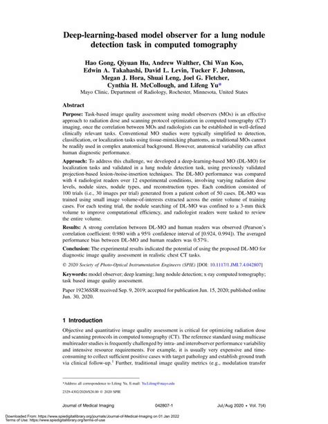 Pdf Deep Learning Based Model Observer For A Lung Nodule Dokumen Tips