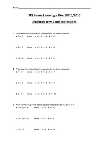 Expand Brackets And Simplify Expressions Differentiated Worksheet By