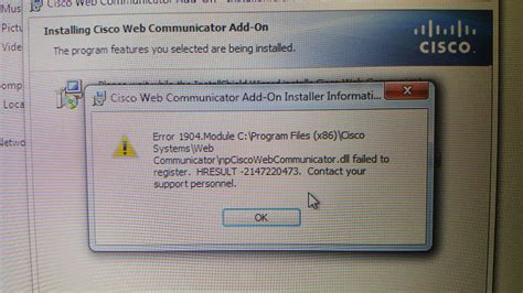 cisco web communicator add on for windows installation fails cisco