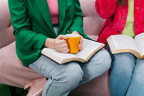 Women Reading The Bible And Drinking Coffee Together Graphics For The