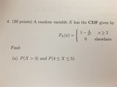 solved a random variable x has the cdf given by f x x {1
