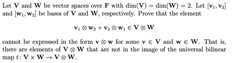 Solved Let V And W Be Vector Spaces Over F With
