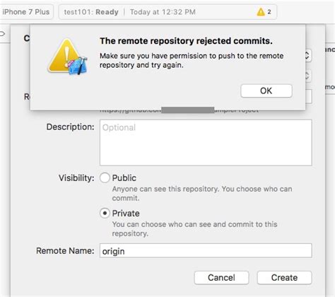 xcode9 beta unable to create remote repository when