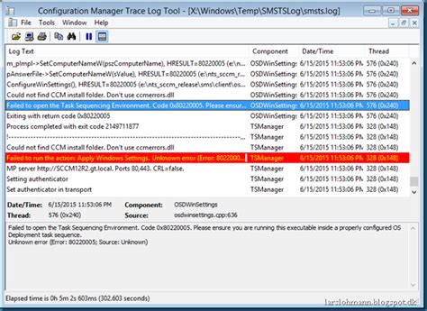 task sequence has failed with the error code 0x80220005
