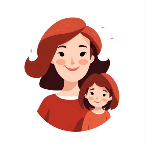 Mother And Daughter Clipart In Minimalist Art Style 4k And Vector Imagella