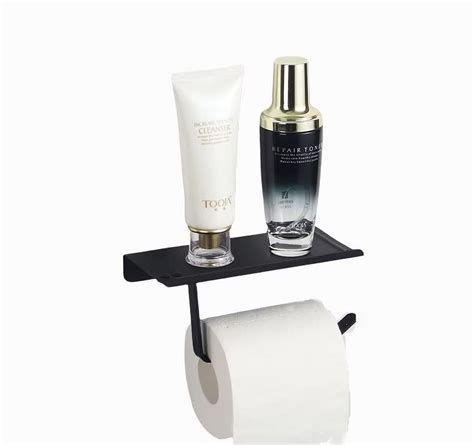 Self Adhesive Toilet Paper Holder With Phone Shelf Stainless Steel Wall