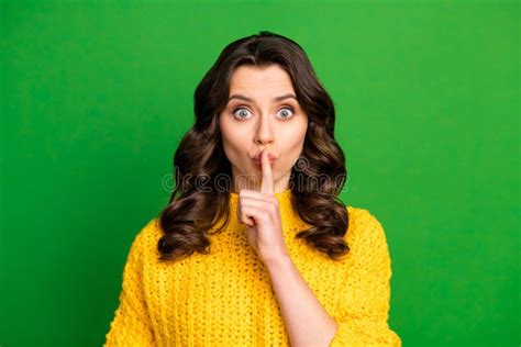 Portrait Of Impressed Astonished Girl Hear Confidential Novelty Ask