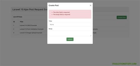 laravel 10 ajax form submit with validation