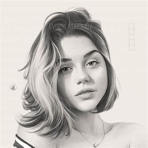 2 Realistic Pencil Drawing Blonde Hair Evgeni Koroliov Realistic