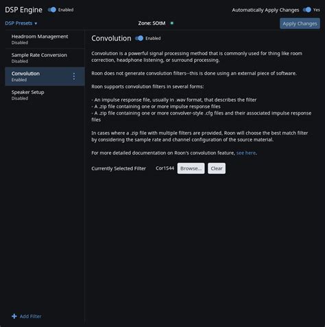 error loading convolution filter [resolved] support roon labs community