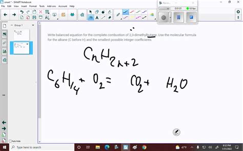 Solved Write A Balanced Equation For The Completed Combustion
