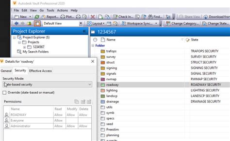 automatically assign folder security to new standard project in