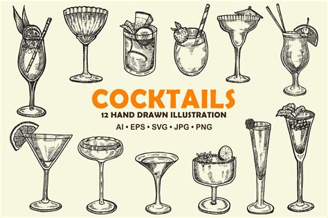 Cocktail Hand Drawn Illustration Hand Drawn Taste