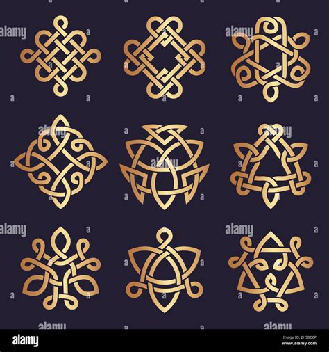 Celtic Knots Stylized Triangle Symbols Ancient Irish Tattoo