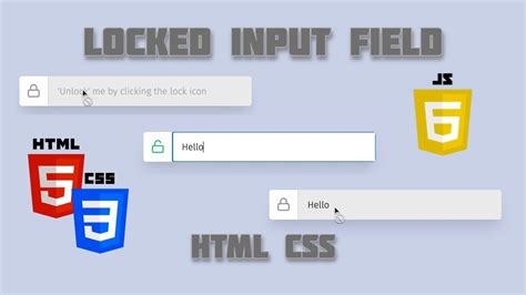 locked input field html css no javascript youtube