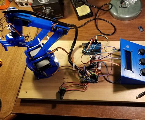 arduino controlled robotic arm w 6 degrees of freedom 5 steps with