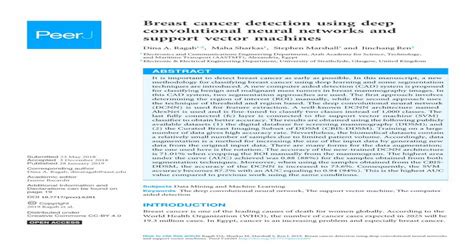 Breast Cancer Detection Using Deep Convolutional Neural · Image