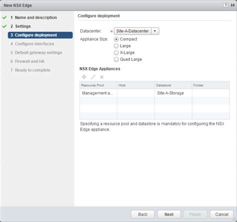 deploying an nsx edge services gateway and configuring static routing