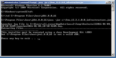 installer must be executed using jdk but jdk is not a valid jdk