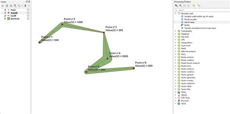 polygon creation buffer a polyline by variable distance geographic