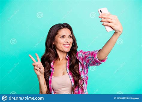 Close Up Photo Beautiful She Her Lady Hold Hand Arm Smart Phone New