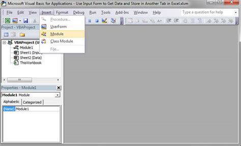 input form to get data and store it in another tab in excel