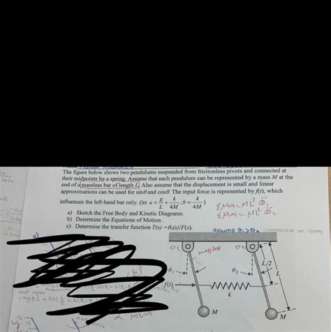 Solved The Figure Below Shows Two Pendulums Suspended From