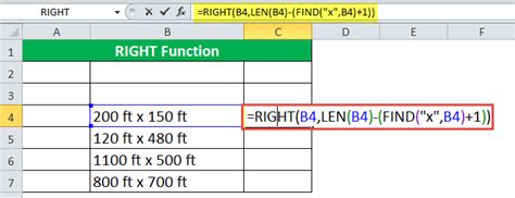 right function in excel formula example how to use