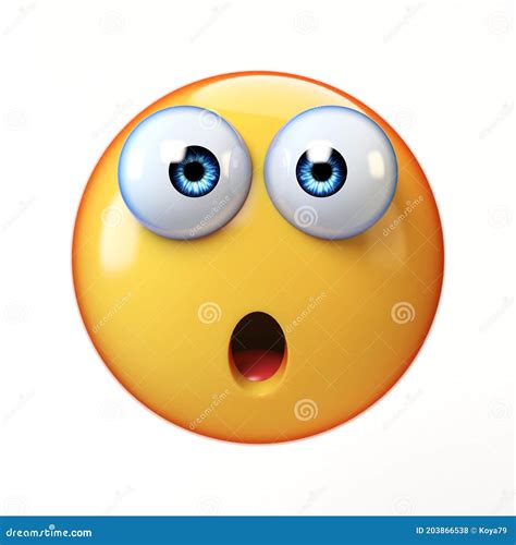 Surprised Emoji Isolated On White Background Shocked Emoticon 3d