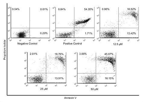 Cell Death Analysis Using Flow Cytometry Dot Plot Graphs From Left To