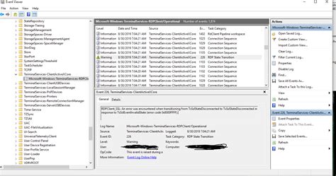 event log error message rdpclient ssl an error was microsoft community