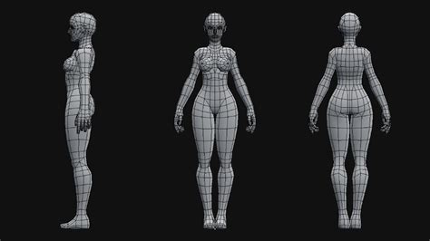 Artstation Low Poly Female Base Mesh Female Base Character