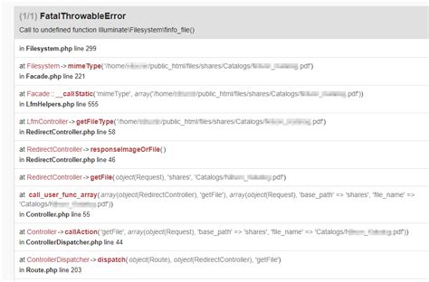 fatalthrowableerror call to undefined function illuminate filesystem