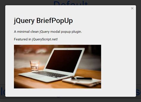 simple clean jquery scrollable modal dialog plugin tiny