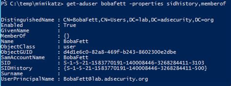 sneaky active directory persistence 14 sid history active directory