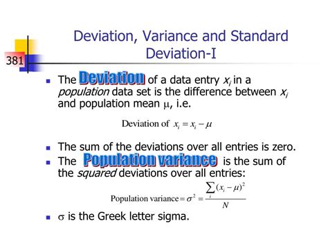 Variance And Standard Deviation