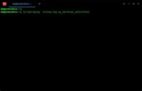 replay recorded terminal sessions using scriptreplay ostechnix