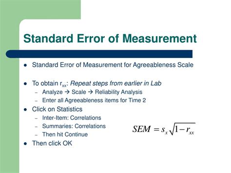 Ppt Lab 4 Alpha And Standard Error Of Measurement Powerpoint