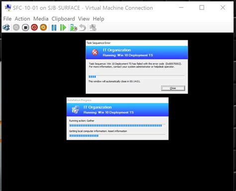 the task sequence execution engine failed executing the action gather