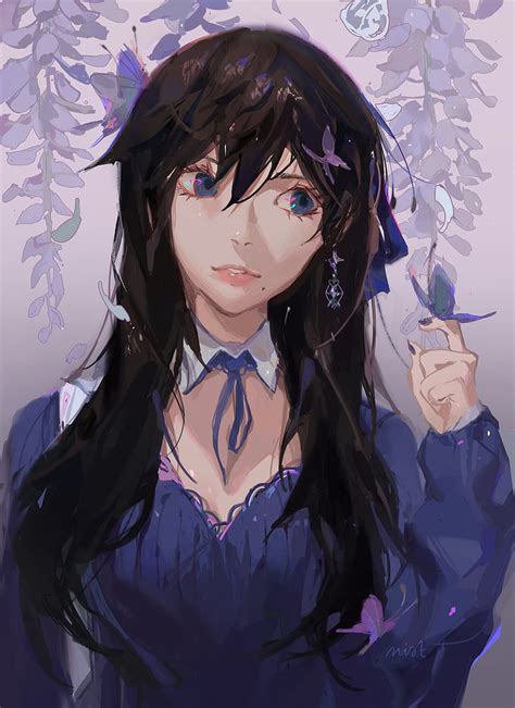 Girl Butterflies Anime Art Hd Phone Wallpaper Peakpx