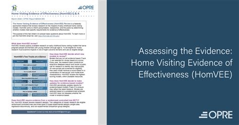 Home Visiting Evidence Of Effectiveness Homvee Review Fact Sheet