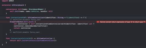 swift cannot convert return expression of type to return type t
