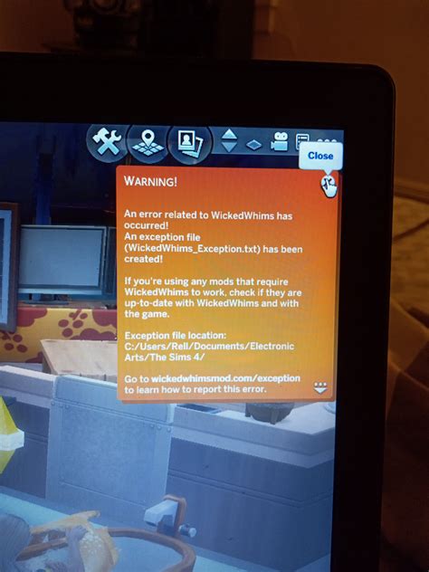 getting a warning message sims4 4 3 5 142c exception technical