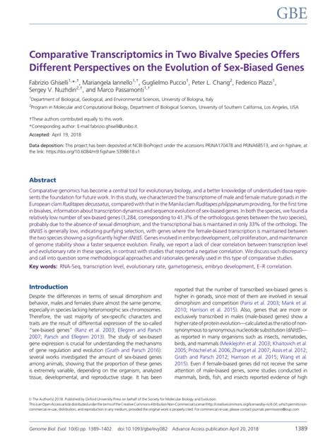 Pdf Comparative Transcriptomics In Two Bivalve Species Offers