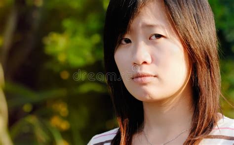 Asian Beautiful Girl In The Outdoor Stock Image Image Of Closeup