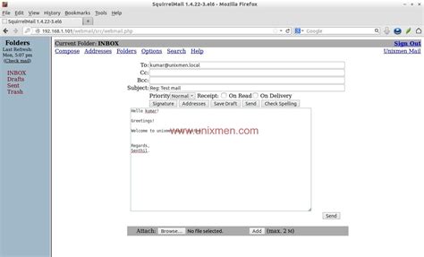 setup local mail server using postfix dovecot and squirrelmail on