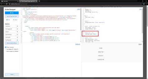 html how to apply margin right to nav bar not affecting the navbar