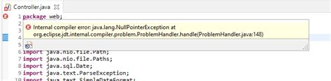 internal compiler error java lang nullpointerexception at