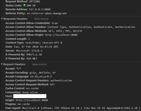 javascript i m not using the wildcard in access control allow origin