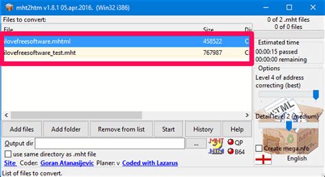 free software to convert mht files to html files